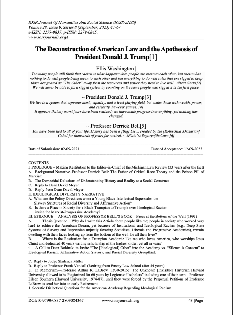 The Deconstruction of American Law and the Apotheosis of President Donald J. Trump | Ellis ...